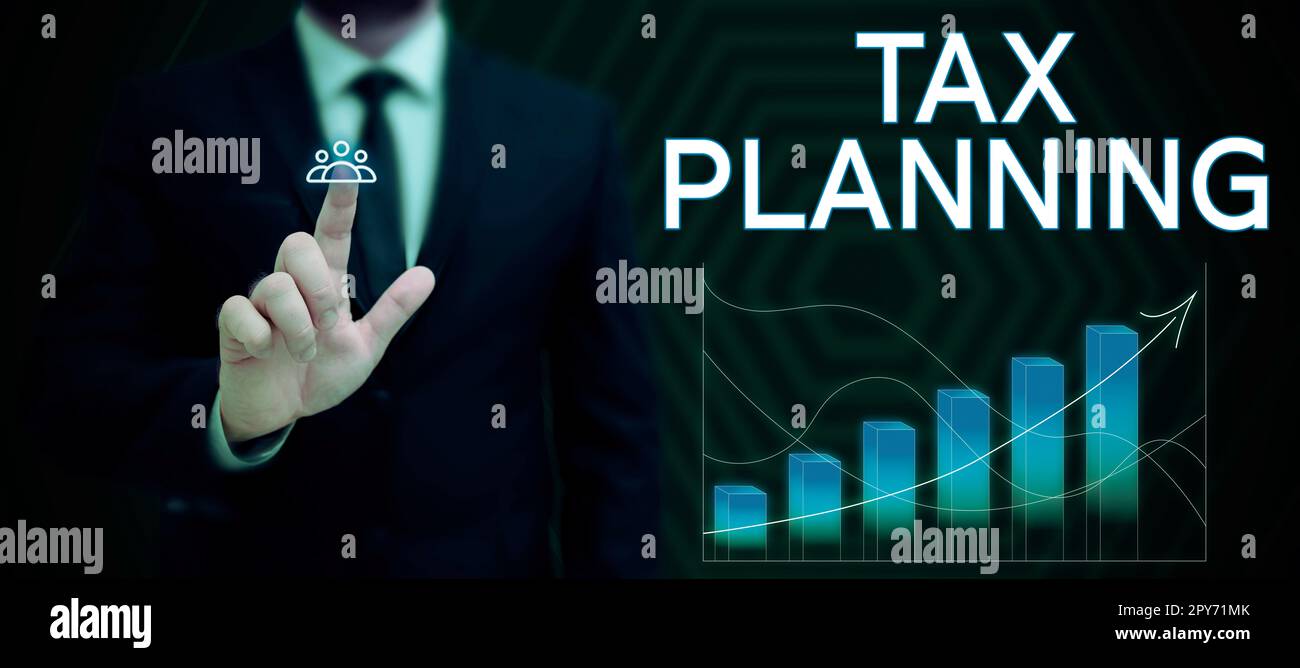 Conceptual display Tax Planning. Business overview analysis of ...