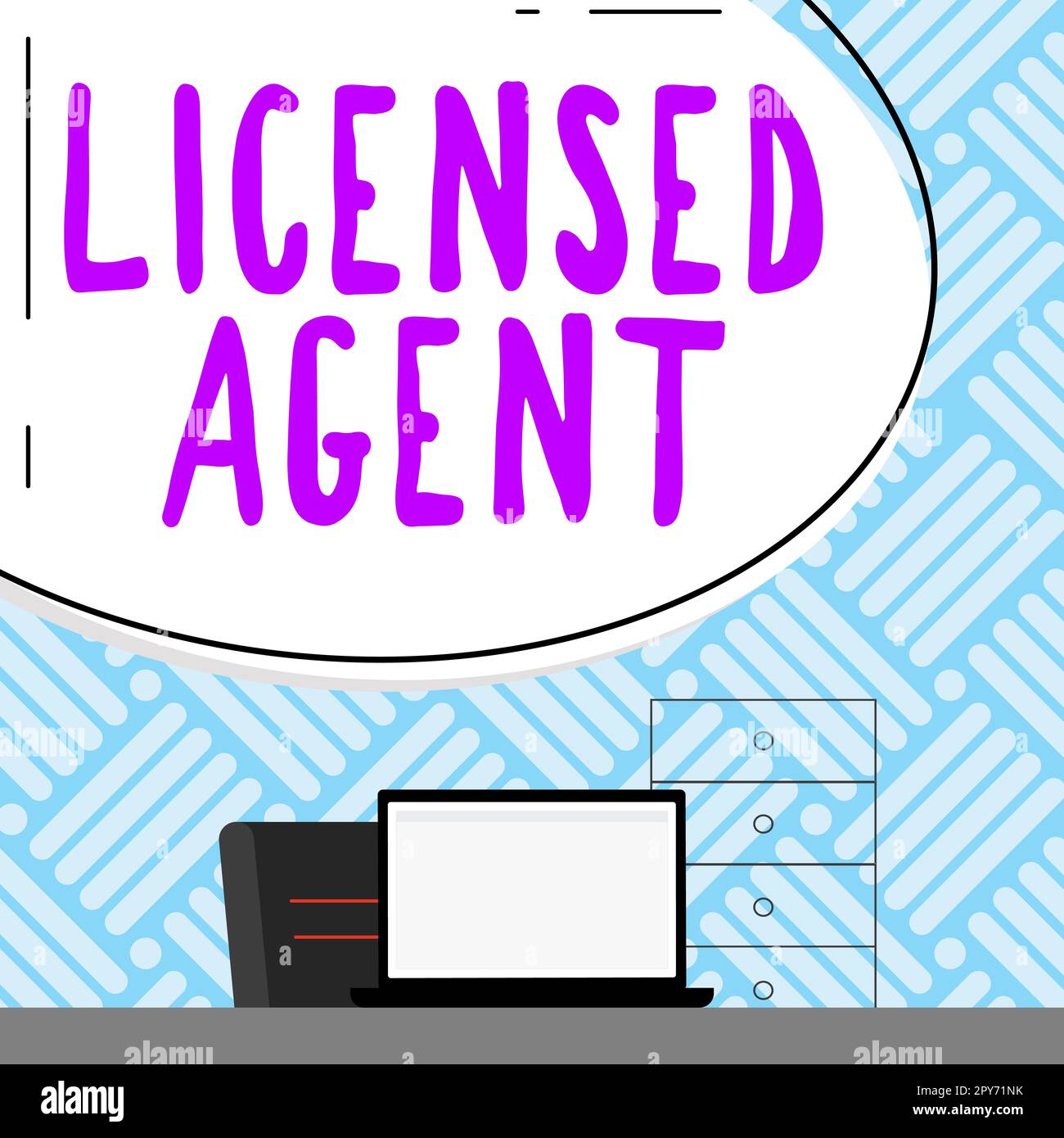 Text caption presenting Licensed Agent. Conceptual photo Authorized and ...
