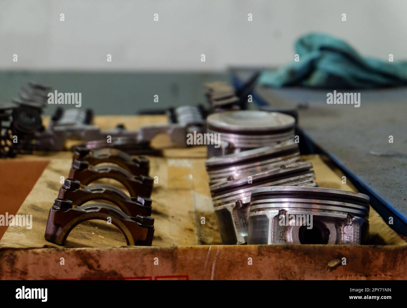 spare parts such as pistons, valves and other gasoline engine parts ...