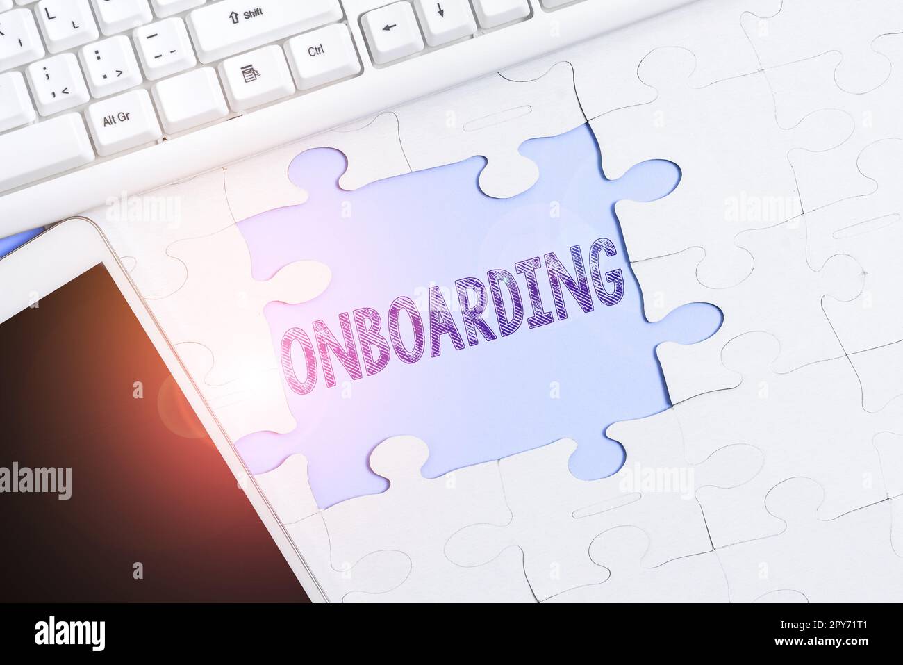 Text caption presenting Onboarding. Concept meaning Action Process of ...