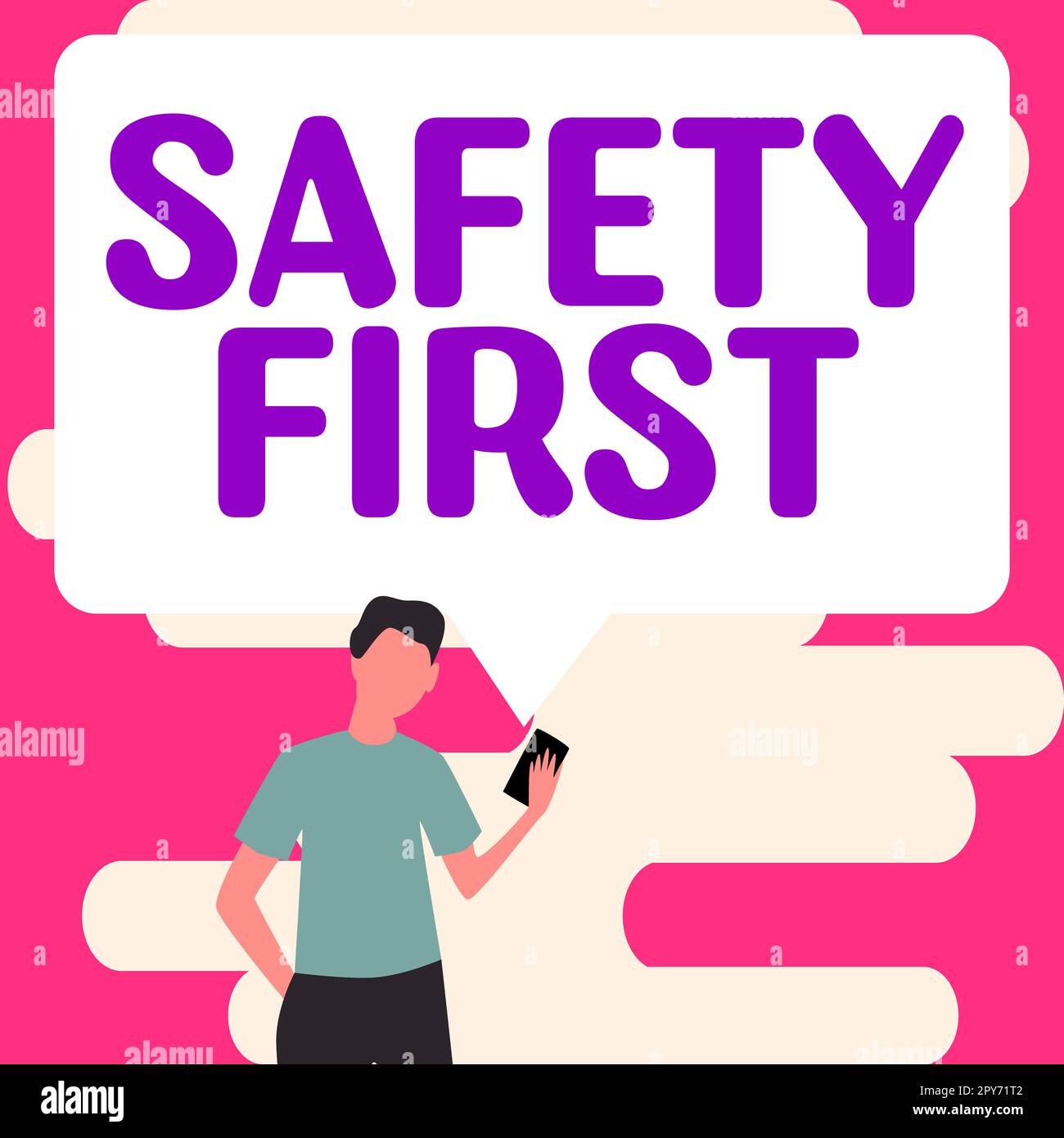 Conceptual caption Safety First. Internet Concept Avoid any unnecessary ...