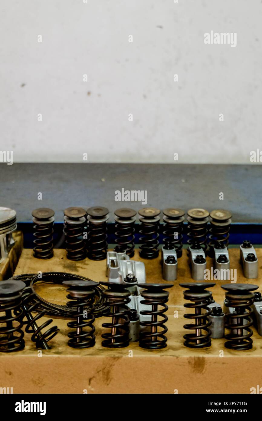 spare parts such as pistons, valves and other gasoline engine parts ...