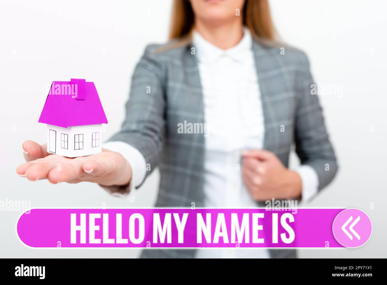 Text sign showing Hello My Name Is. Business idea introducing yourself ...