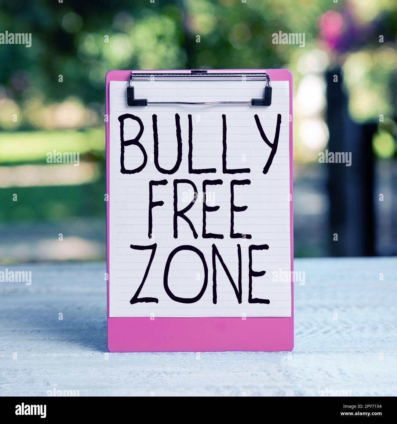 Handwriting text Bully Free Zone. Business overview Be respectful to ...