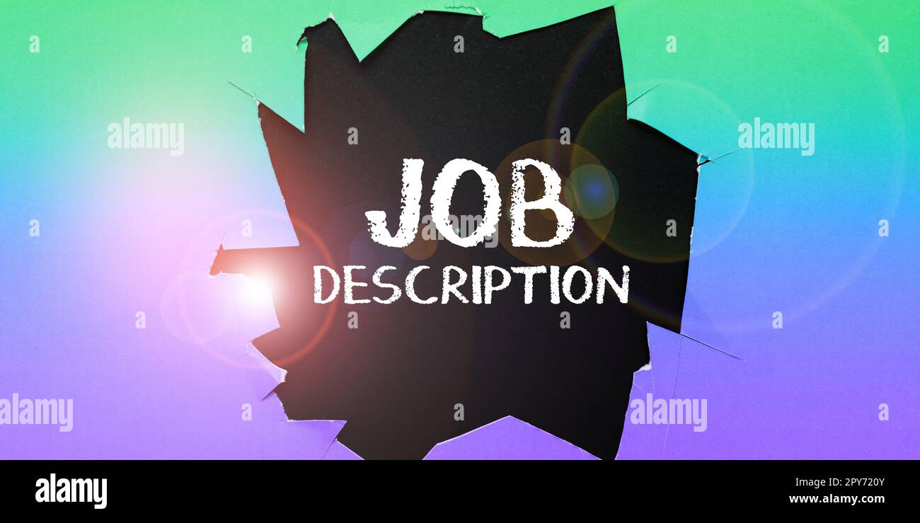 Inspiration showing sign Job Description. Concept meaning A document ...
