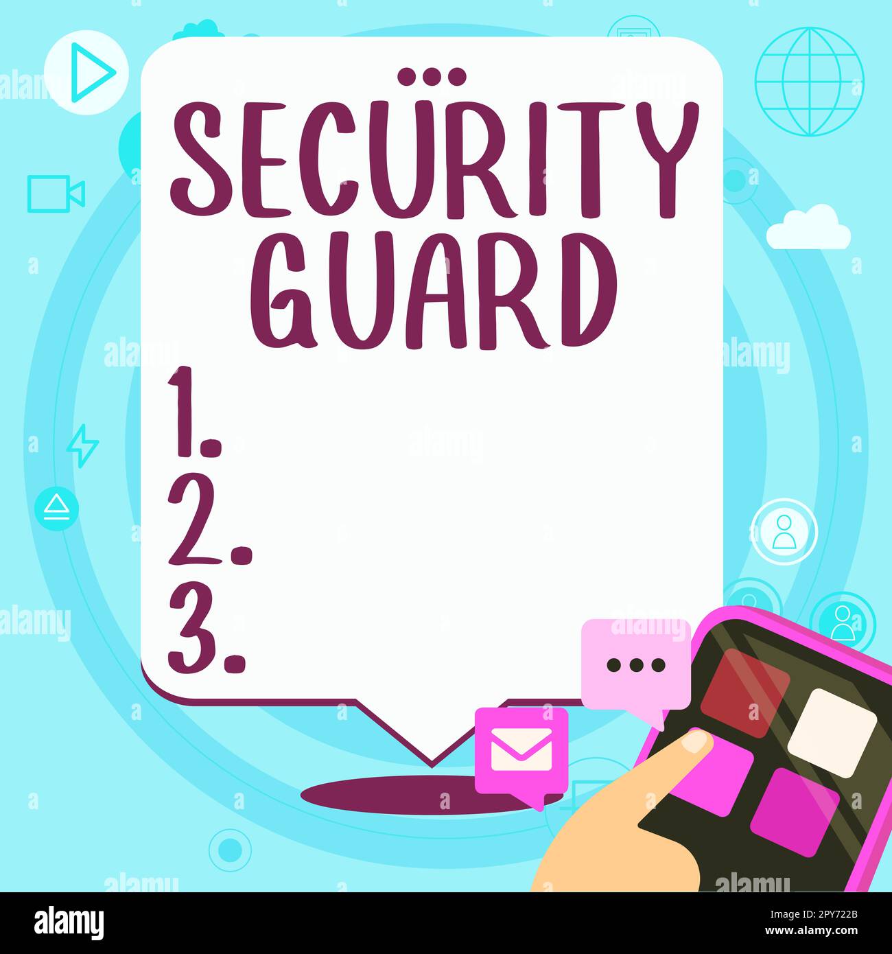 Conceptual caption Security Guard, Business showcase tools used to ... Conceptual caption Security Guard, Business showcase tools used to ...