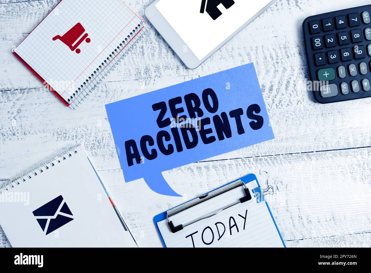 Sign displaying Zero Accidents. Business overview important strategy ...