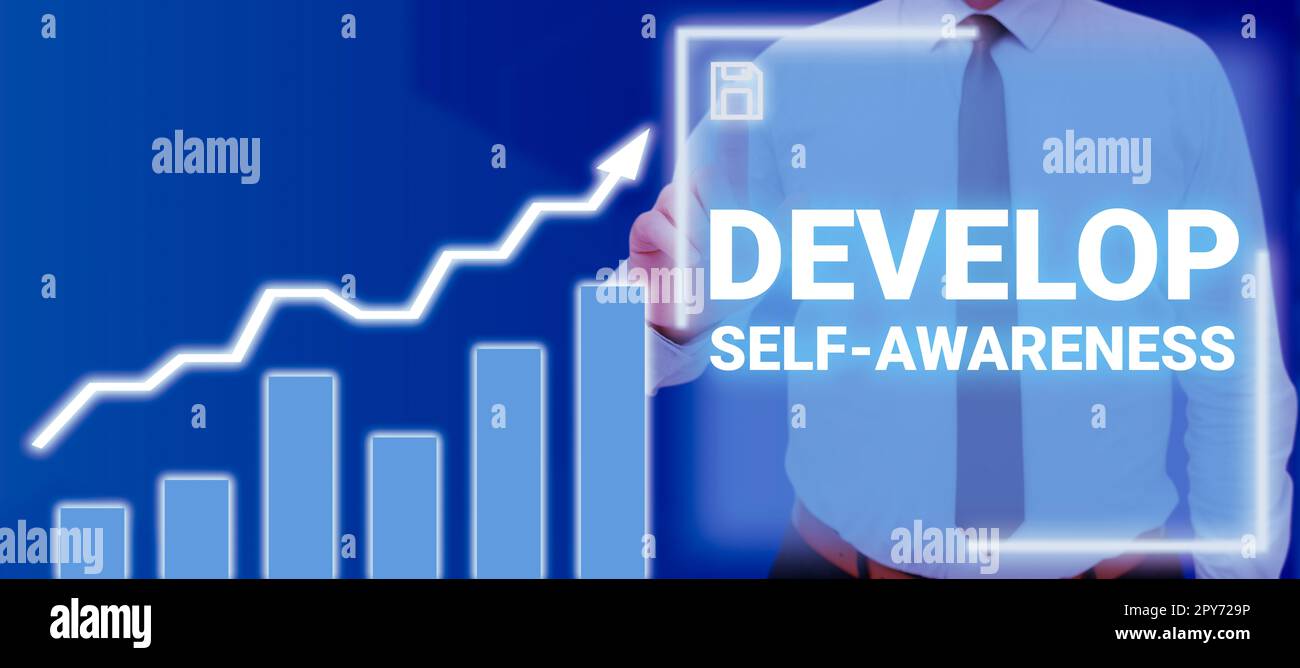 Conceptual caption Develop Self Awareness. Concept meaning Improve ...