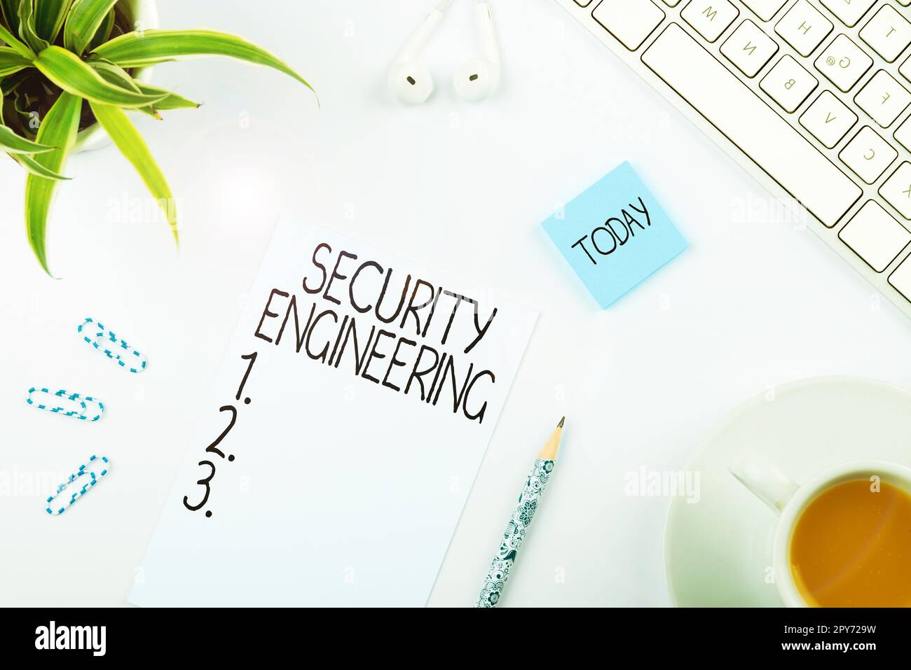 Sign displaying Security Engineering. Concept meaning focus on the security aspects in the ...