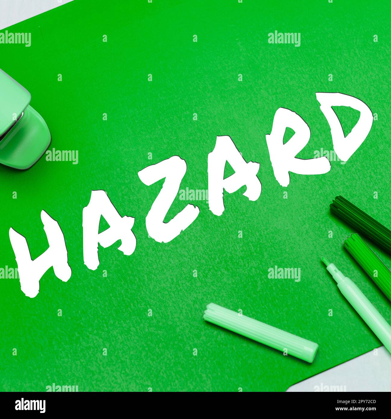 Hand writing sign Hazard. Conceptual photo account or statement ...