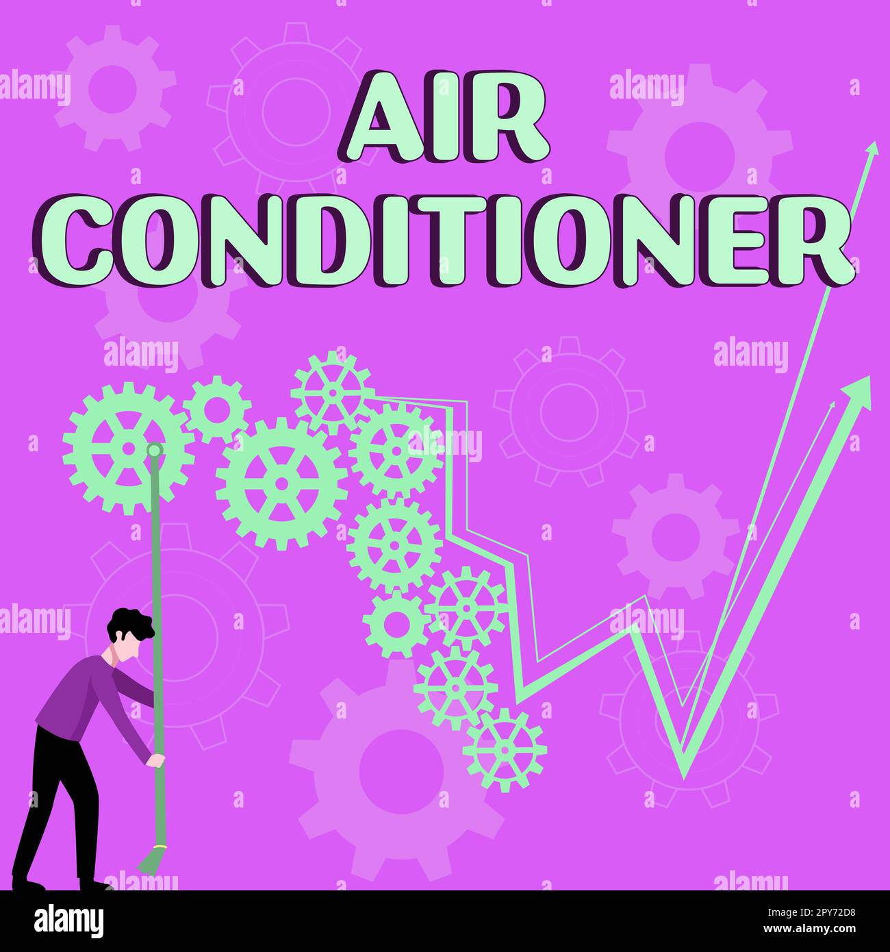 Sign displaying Air Conditioner. Internet Concept apparatus for washing ...