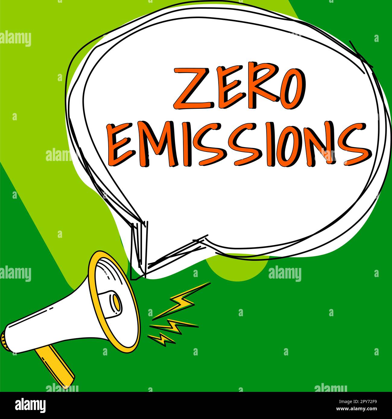 Sign displaying Zero Emissions. Internet Concept emits no waste ...