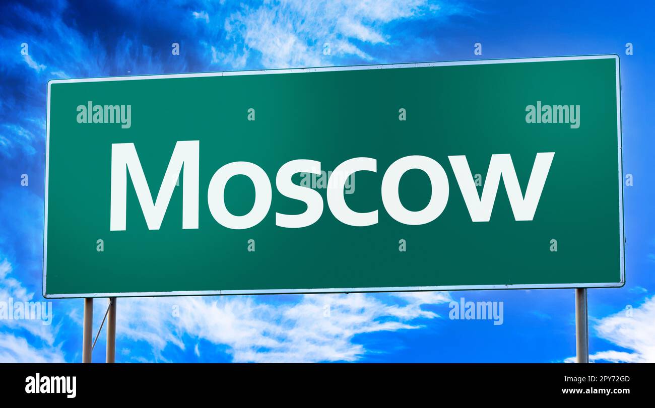 Moscow signpost sign russia hi-res stock photography and images - Alamy
