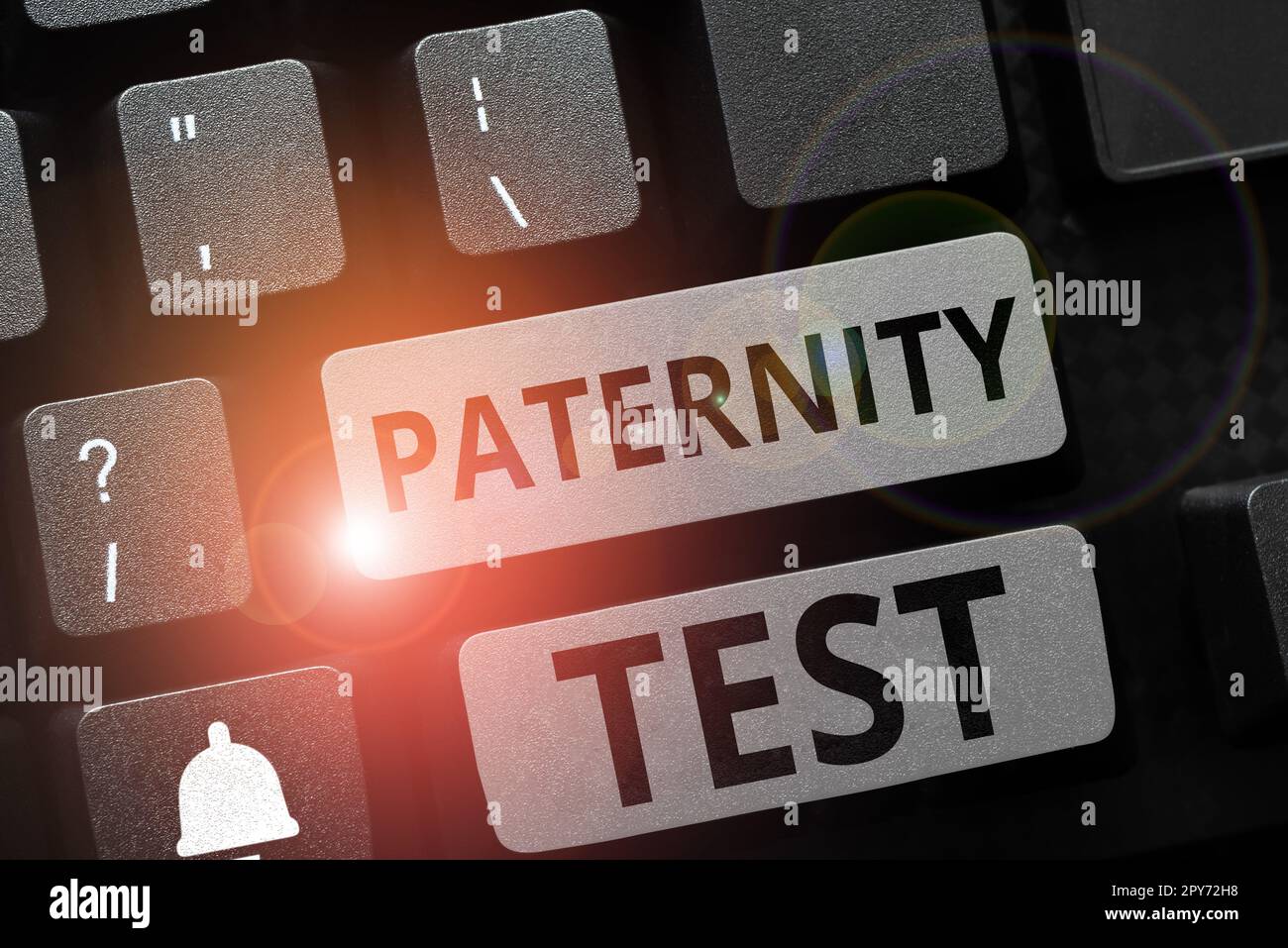 Text caption presenting Paternity Test. Word Written on a test of DNA ...