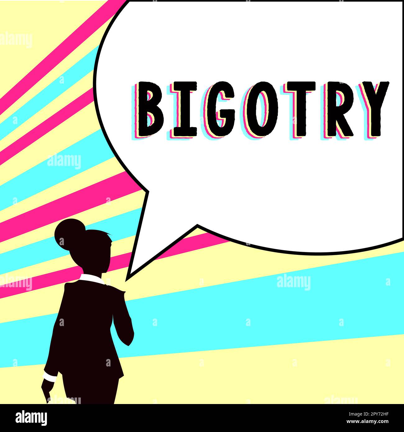 Hand writing sign Bigotry. Business concept obstinate or intolerant ...