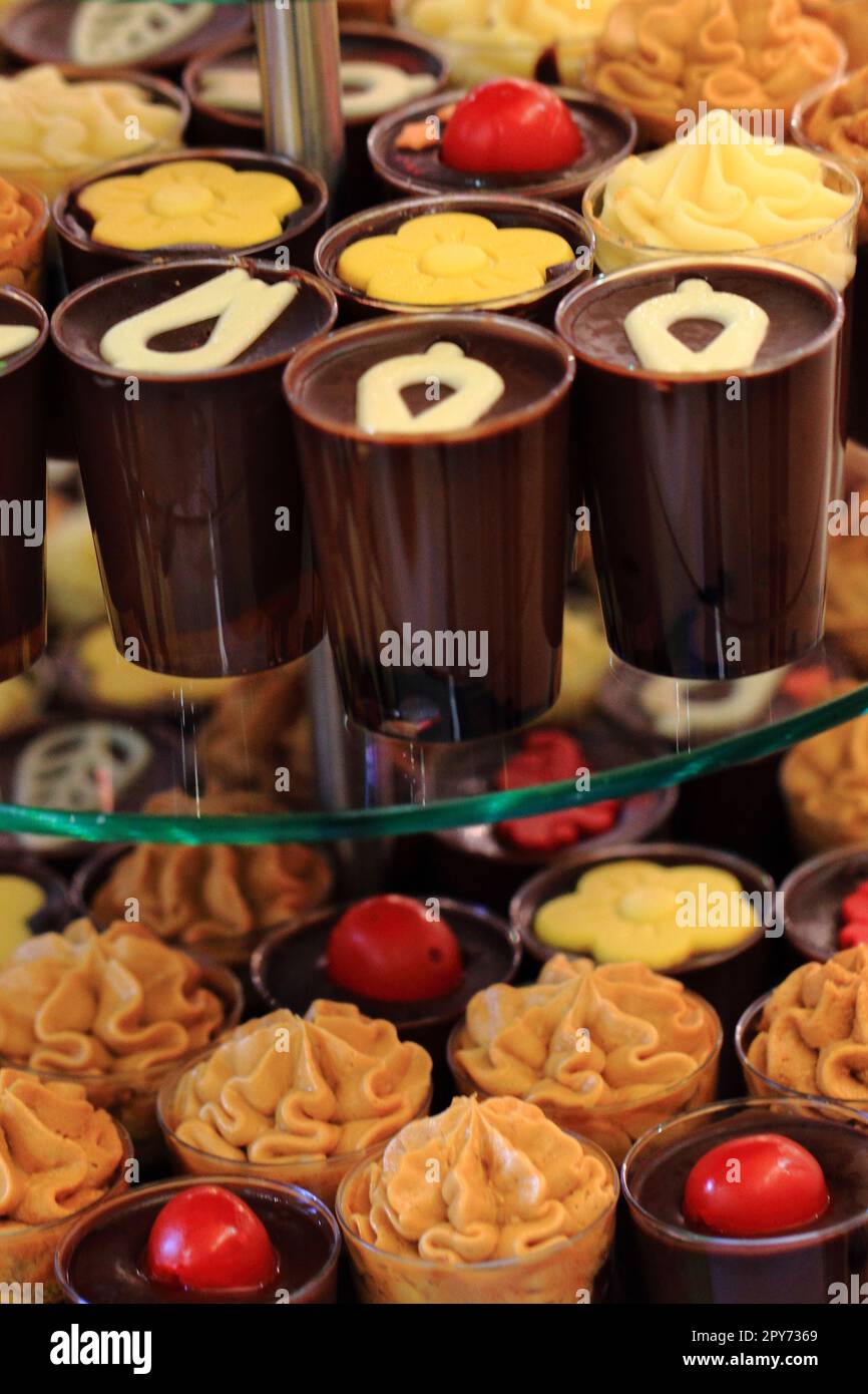 chocolate capcakes as very nice sweet food background Stock Photo - Alamy