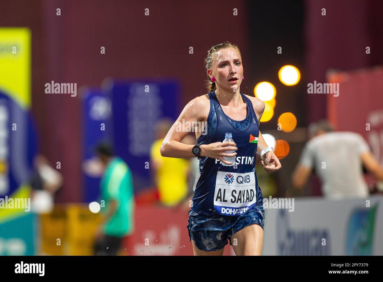 Mayada Al Sayad participating in the Doha 2019 World Athletics ...
