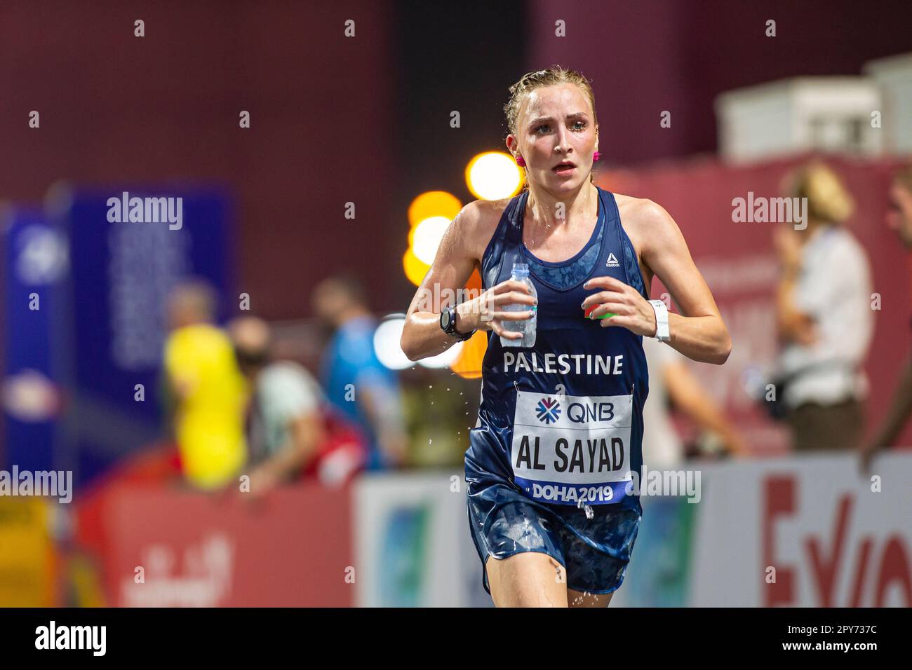 Mayada Al Sayad participating in the Doha 2019 World Athletics ...