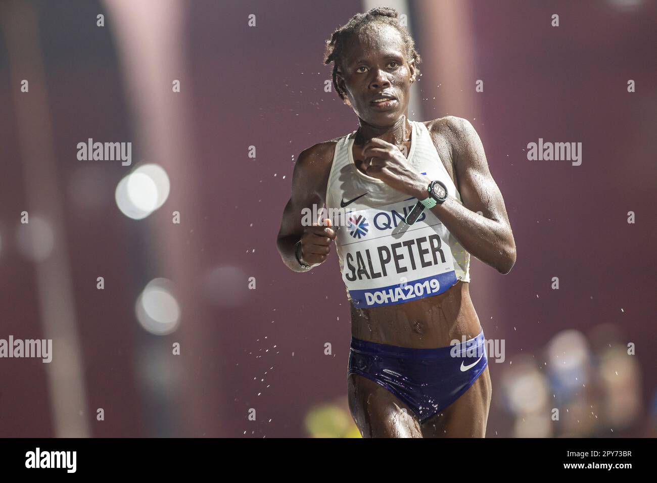 Lonah Chemtai SALPETER participating in the Doha 2019 World Athletics ...