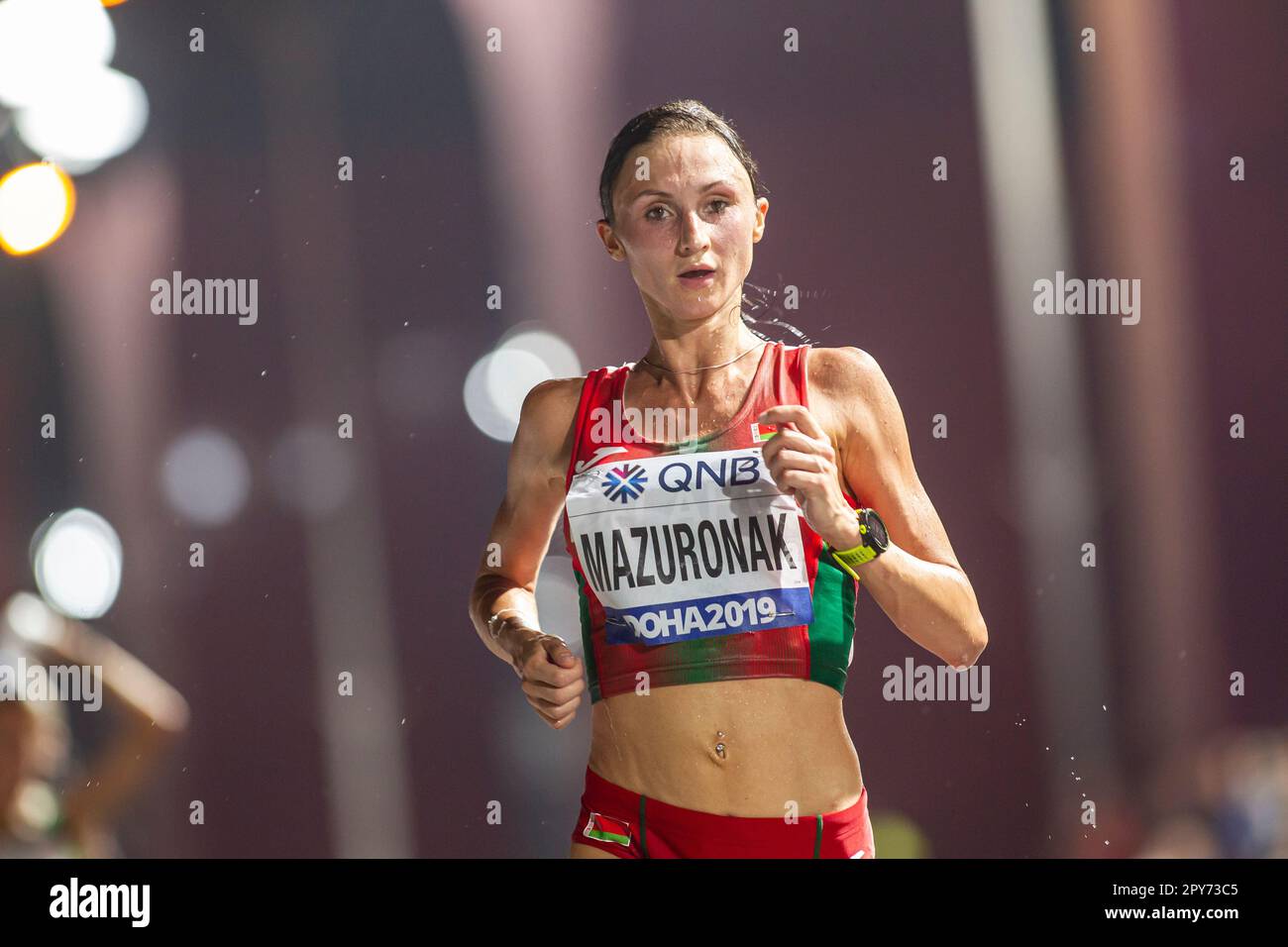 Volha MAZURONAK participating in the Doha 2019 World Athletics ...