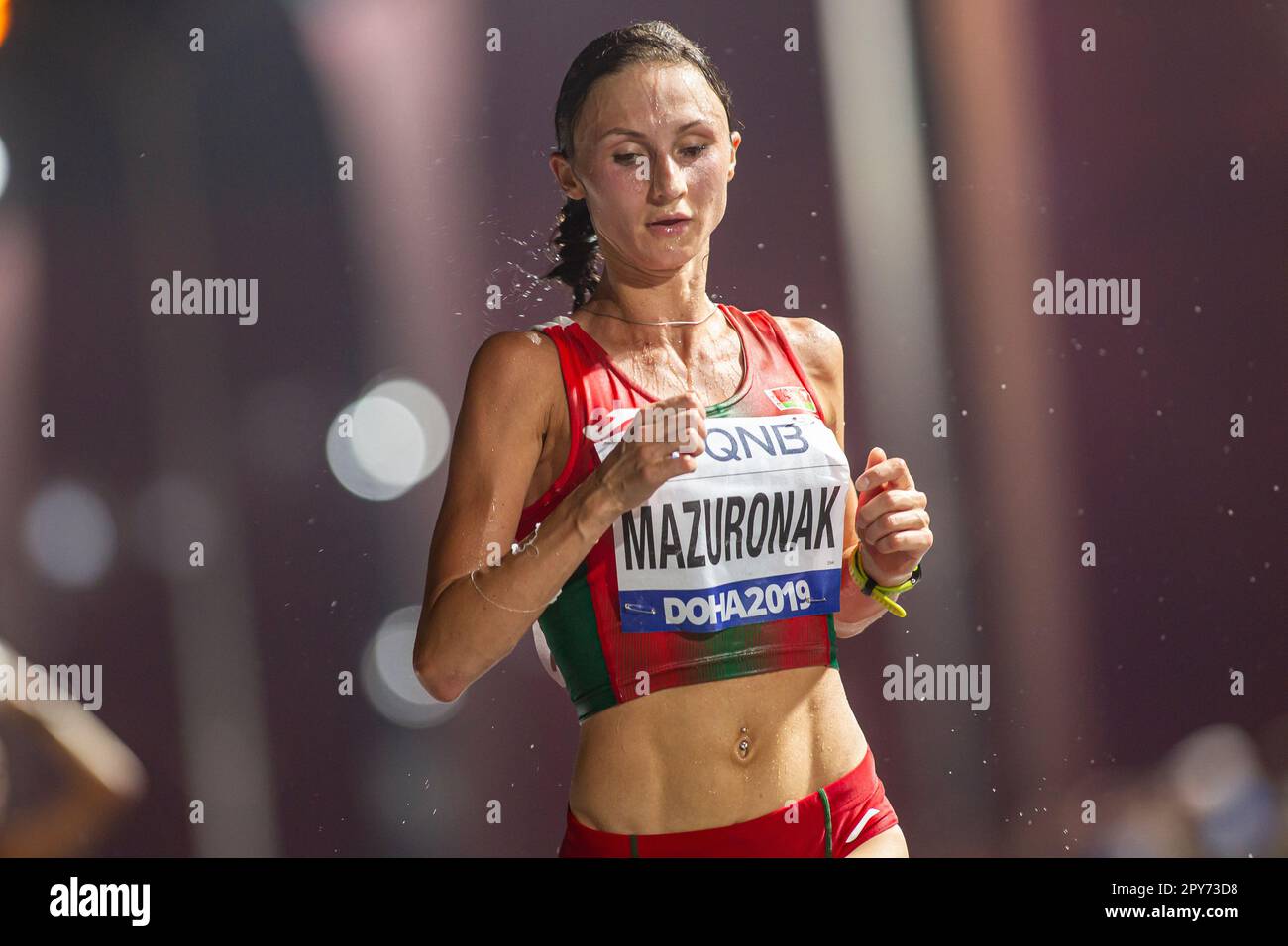 Volha MAZURONAK participating in the Doha 2019 World Athletics ...