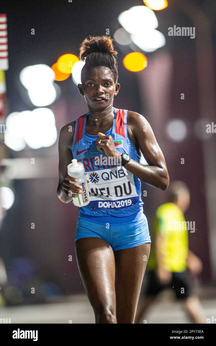 Nazret WELDU participating in the Doha 2019 World Athletics ...