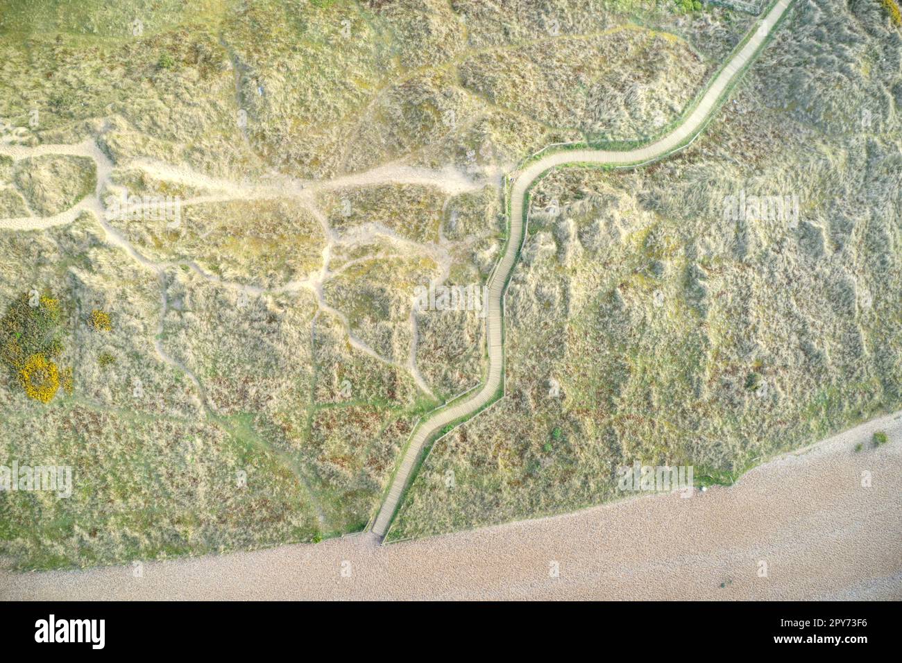 Beautiful patterns of sand dunes and footpath on west beach ...