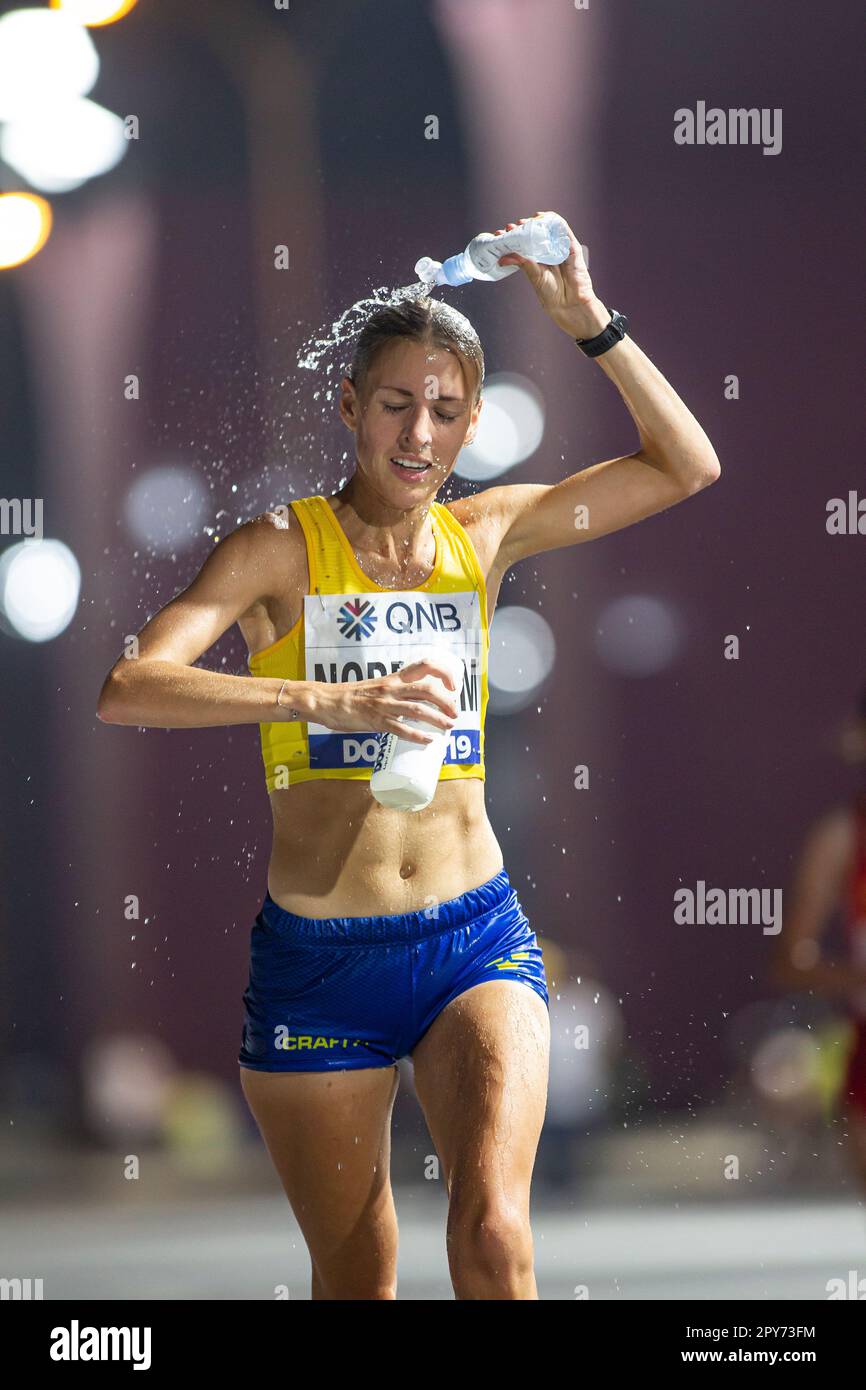 Cecilia Norrbom participating in the Doha 2019 World Athletics ...