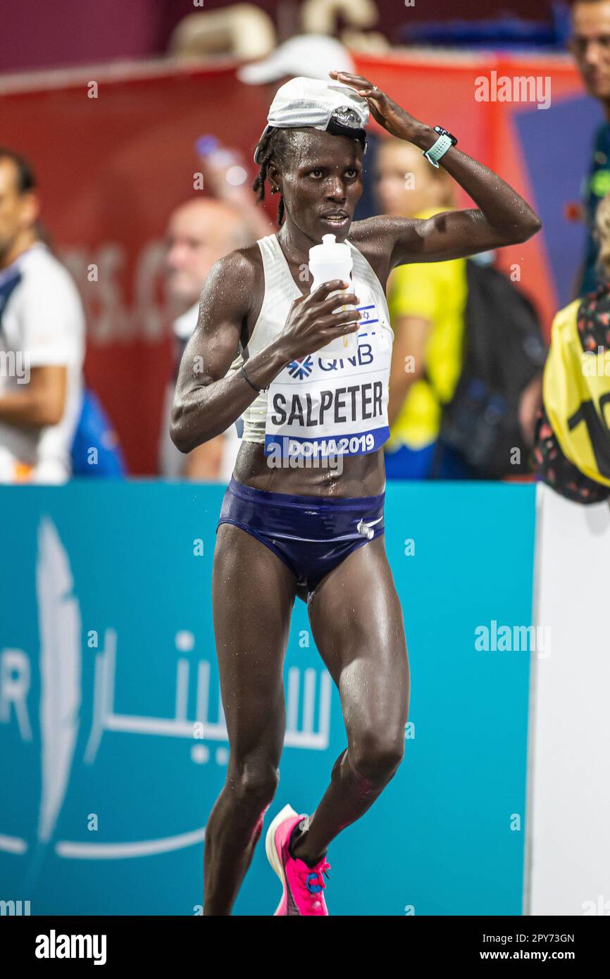 Lonah Chemtai SALPETER participating in the Doha 2019 World Athletics ...