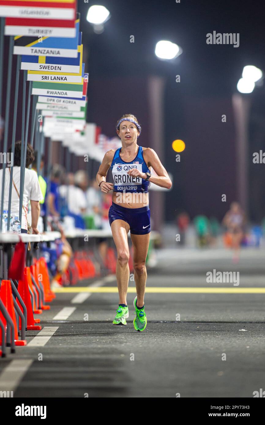Roberta Groner participating in the Doha 2019 World Athletics ...