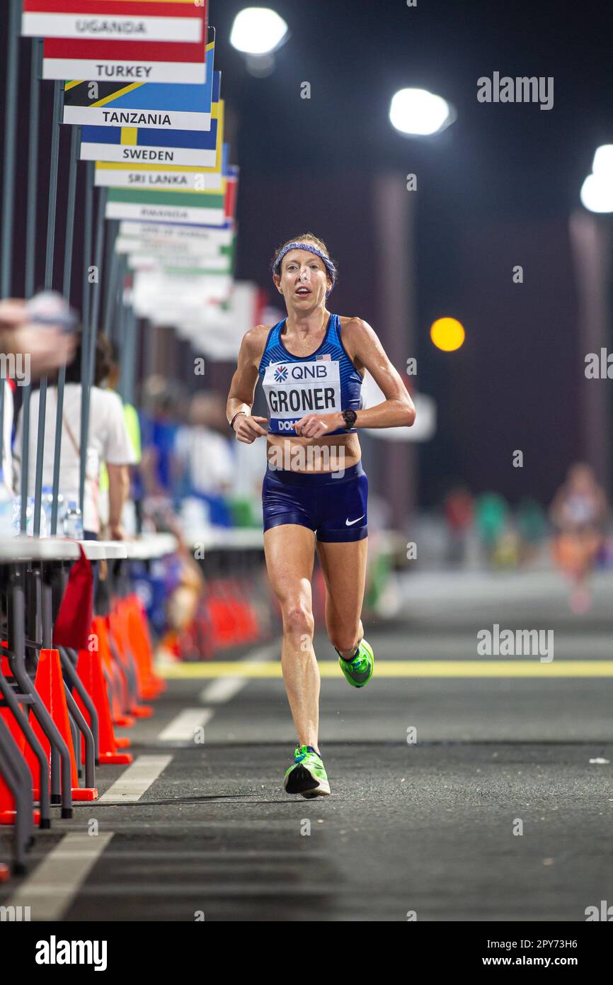 Roberta Groner participating in the Doha 2019 World Athletics ...