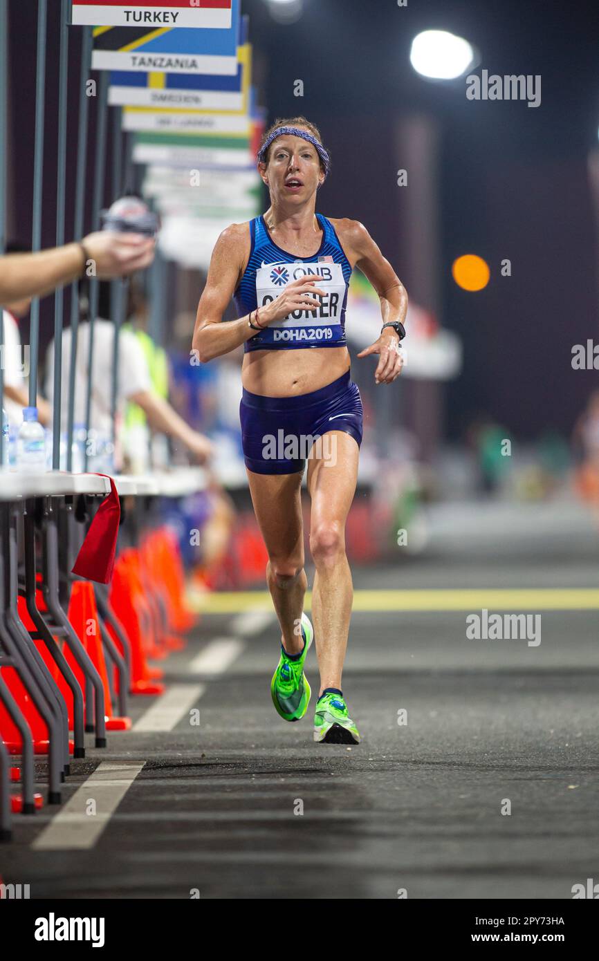 Roberta Groner participating in the Doha 2019 World Athletics ...