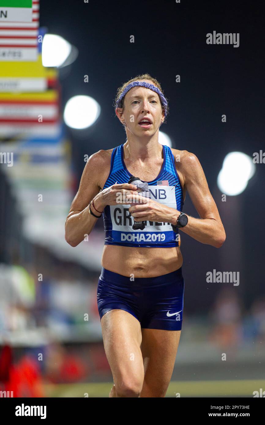 Roberta Groner participating in the Doha 2019 World Athletics ...