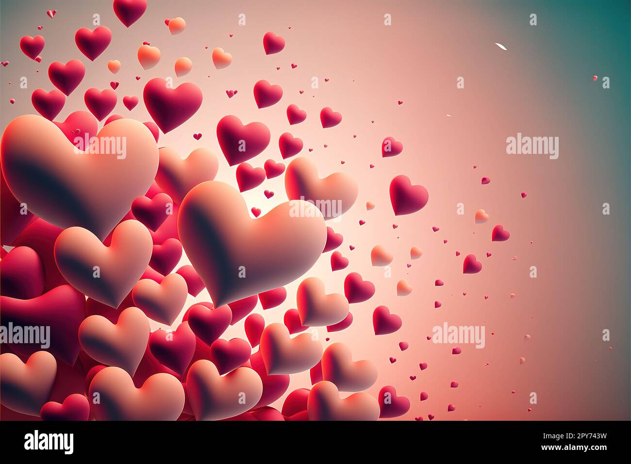 Flying white transparent hearts hi-res stock photography and images - Alamy