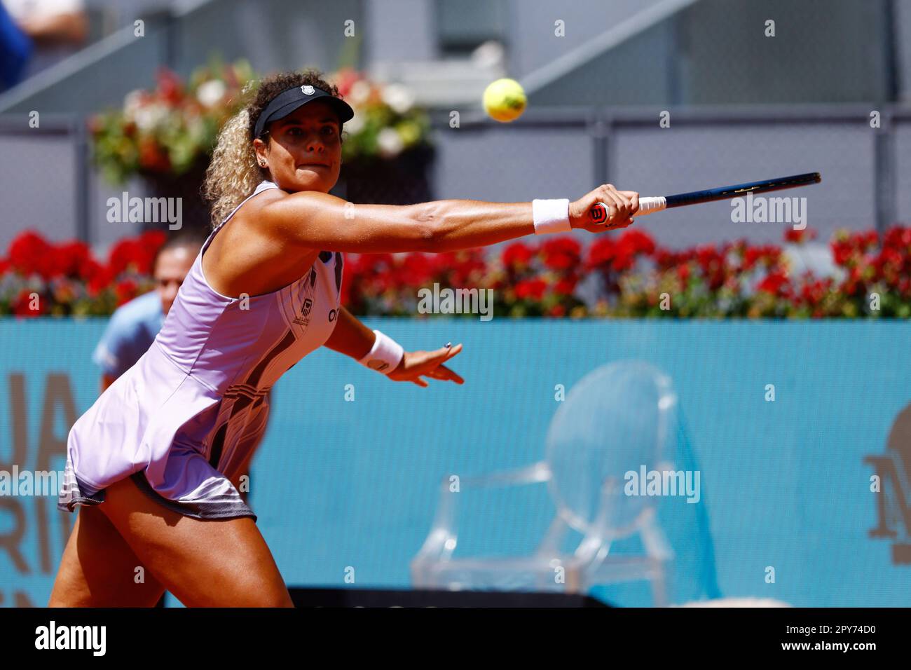 Mayar Sherif of Egypt in action against Aryna Sabalenka of Belarus ...