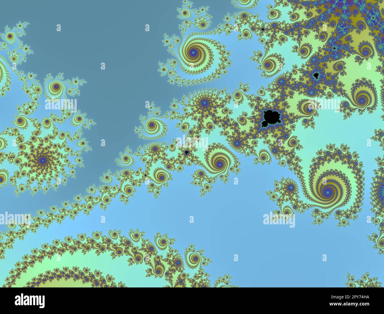 3D-Illustration of a beautiful zoom into the infinite mathematical ...