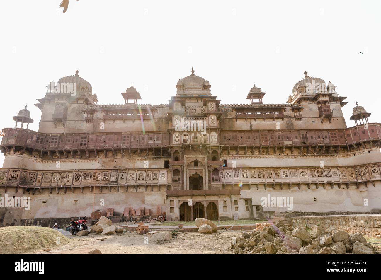 The historic Orchha Fort in India, with its intricate architecture and ...