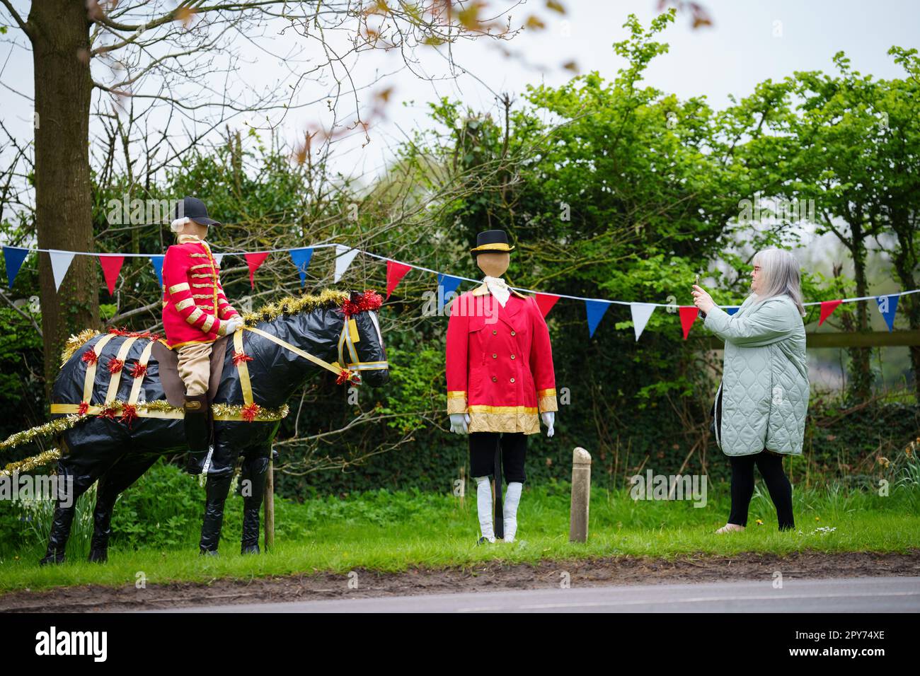 A roadside display in advance of the forthcoming Coronation of King ...