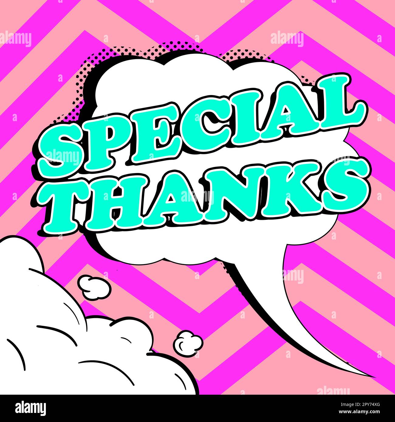 Writing displaying text Special Thanks. Word for expression of ...