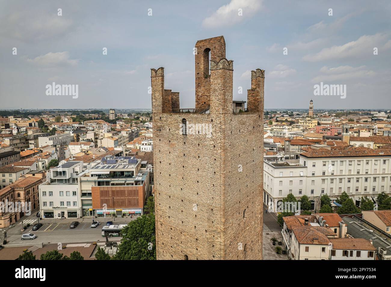 A captivating aerial view of Rovigo city highlighting its iconic and ...
