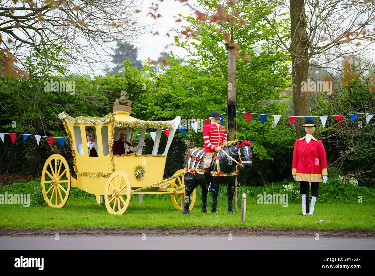 A roadside display in advance of the forthcoming Coronation of King ...