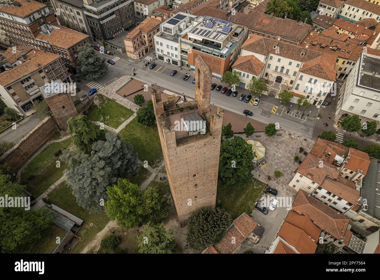 A captivating aerial view of Rovigo city highlighting its iconic and ...
