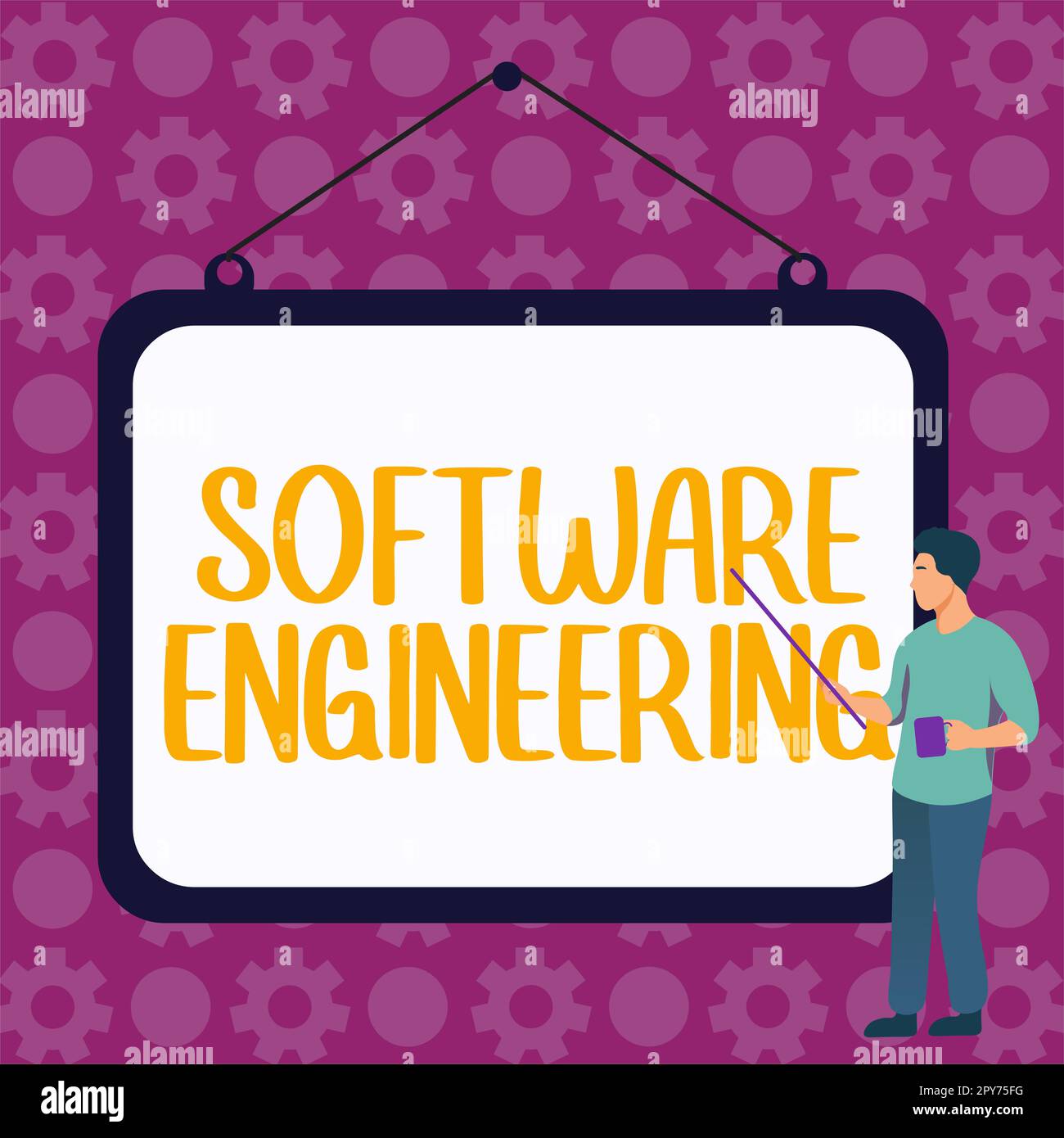 Sign displaying Software Engineering. Business showcase Program ...
