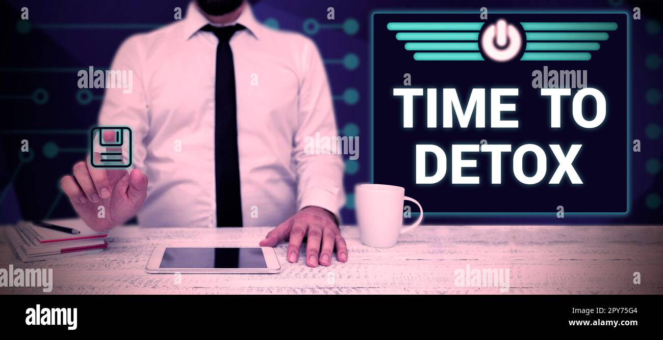 Conceptual display Time To Detox. Concept meaning Moment for Diet ...