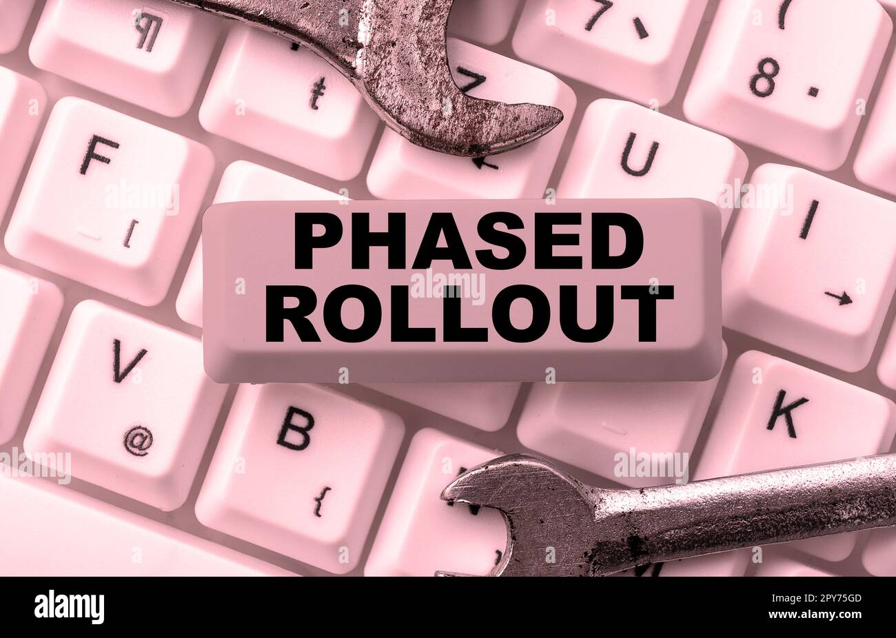 Conceptual display Phased Rollout. Business showcase the practice of ...