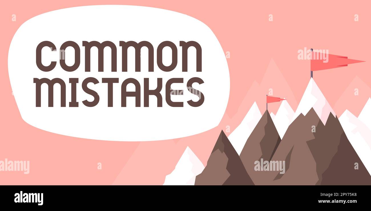 Inspiration showing sign Common Mistakes. Business approach actions ...