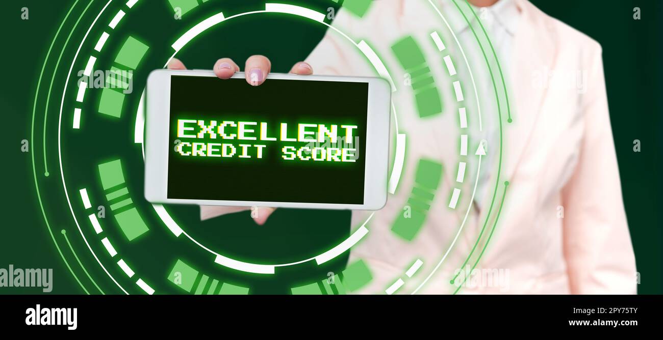 Text caption presenting Excellent Credit Score. Business approach ...