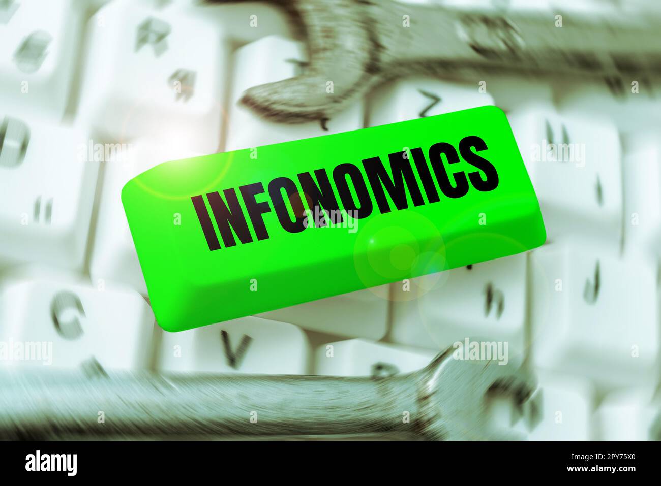 Text sign showing Infonomics. Word Written on visual image used to ...