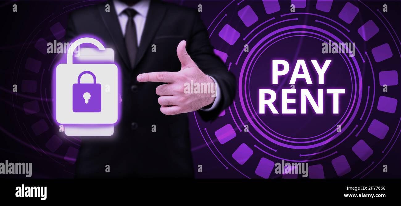 Text showing inspiration Pay Rent. Business showcase To pay money in ...