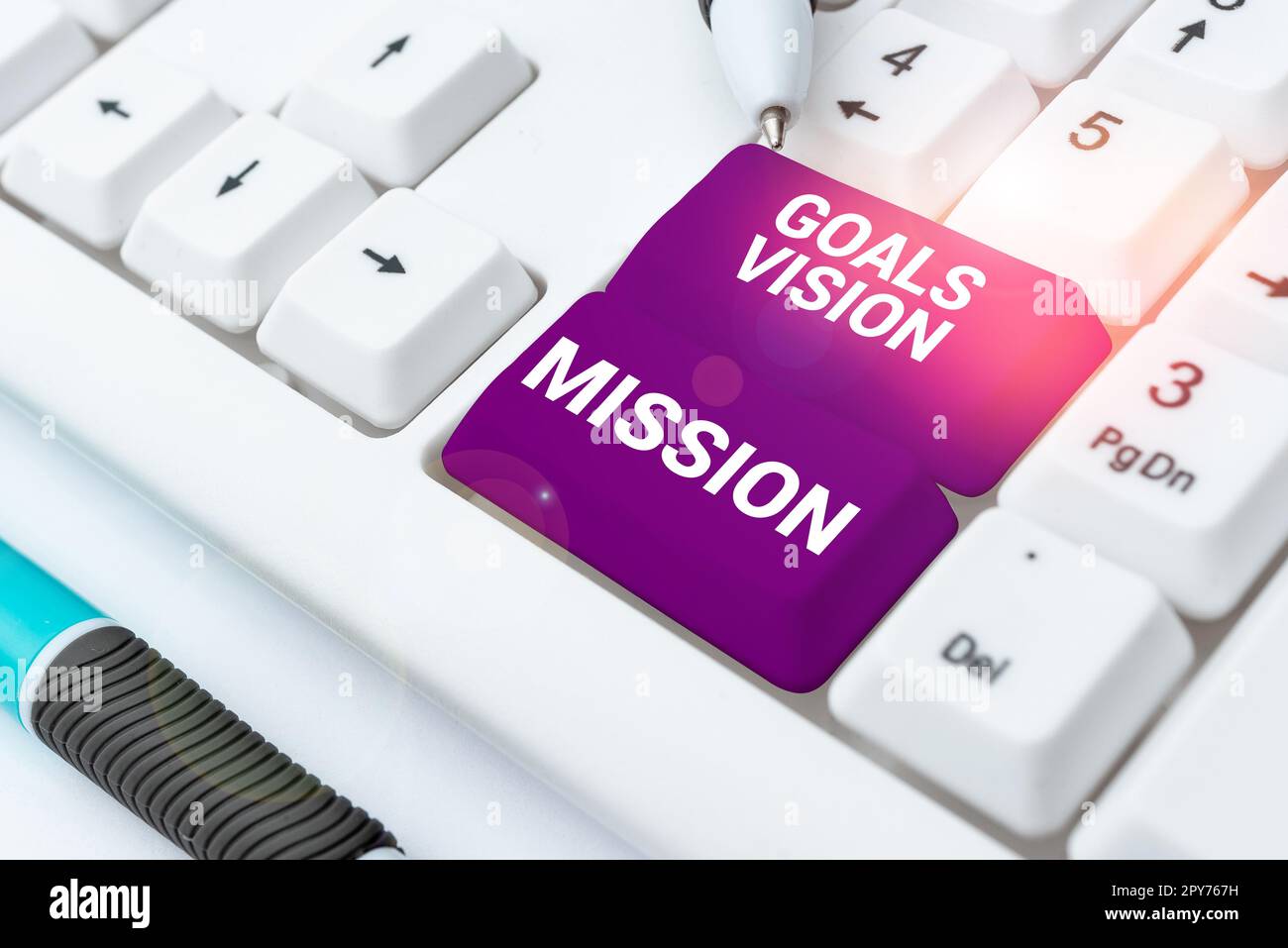 Handwriting text Goals Vision Mission. Business concept practical ...